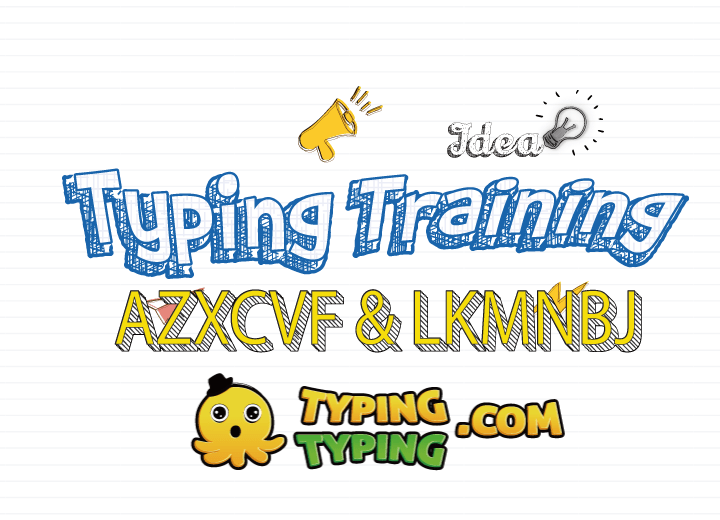 Typing Training: AZXCVF and LKMNBJ Keys - TypingTyping